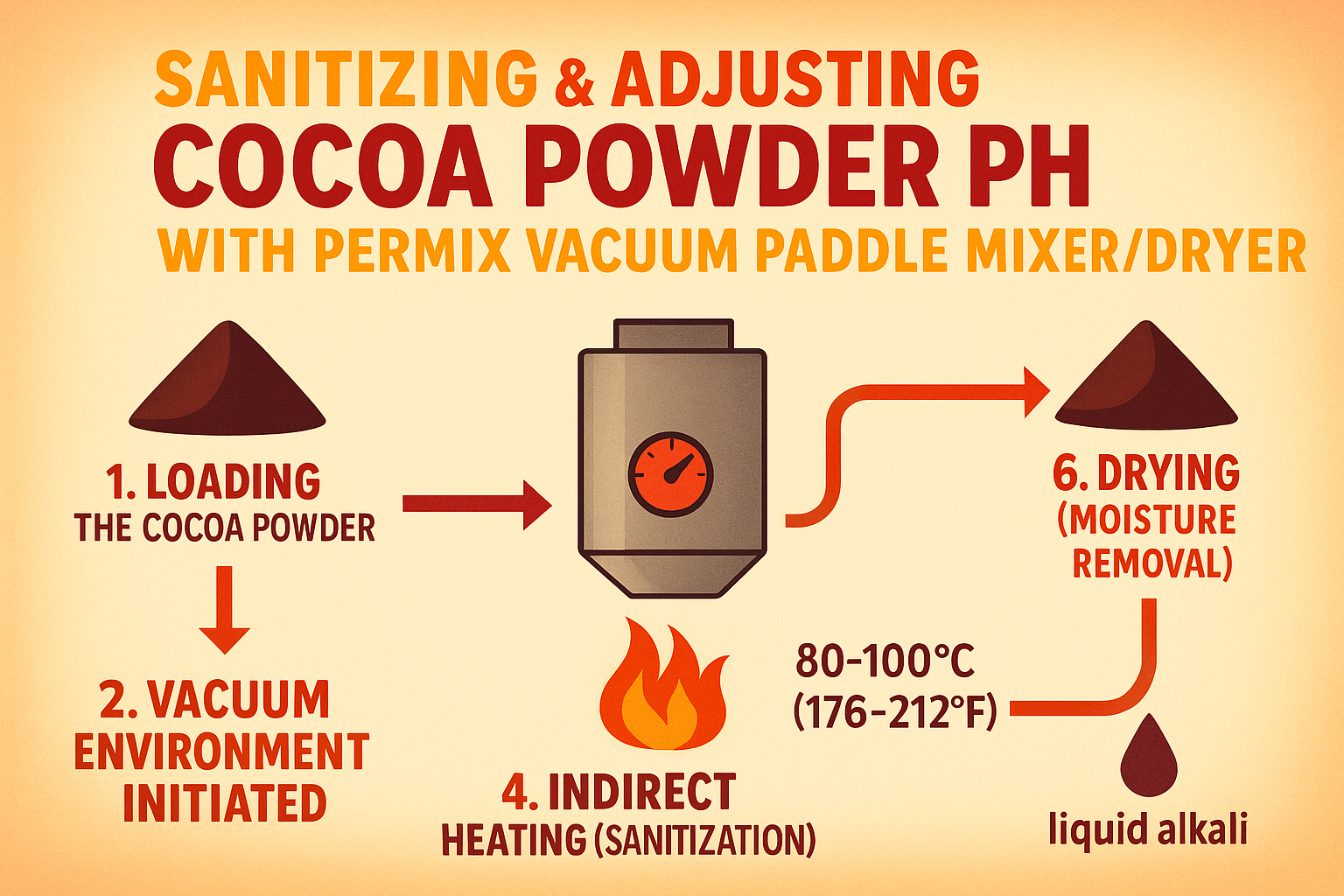 Sanitizing cocoa powder and adjusting its pH using a PerMix Vacuum ...